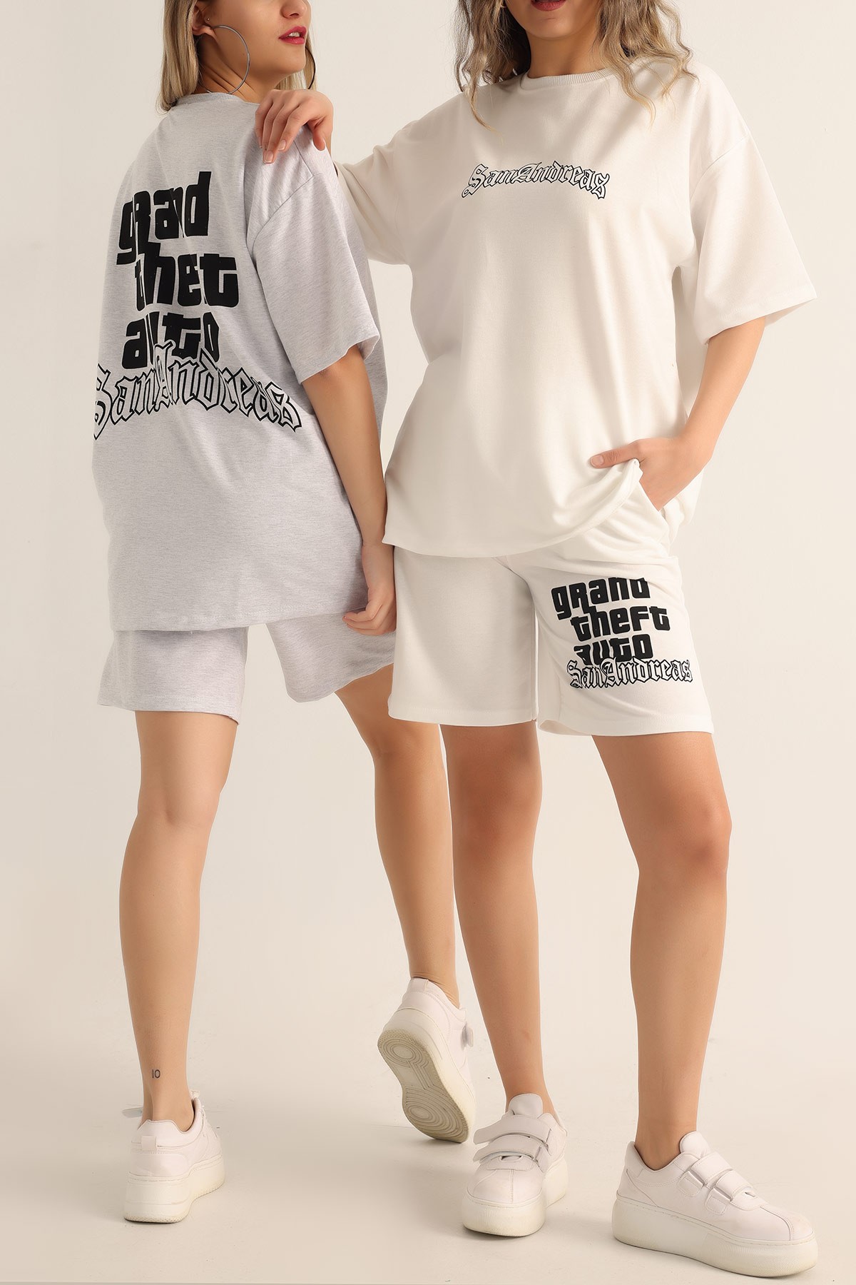 Baskılı İkili İp Şortlu Bayan Takım 177358 | ModamızBir | Modamizbir.Com