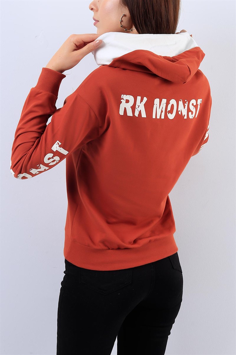 29,95 TL Baskılı Kiremit Bayan Sweat 17664B | ModamızBir | Modamizbir.Com