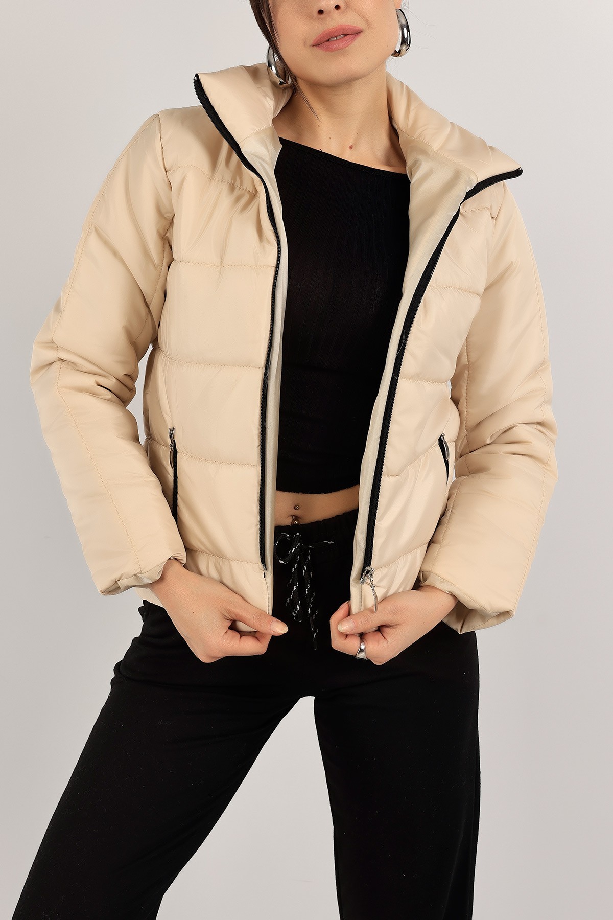 Bej Dolumlu Bayan Mont 140976 | ModamızBir | Modamizbir.Com