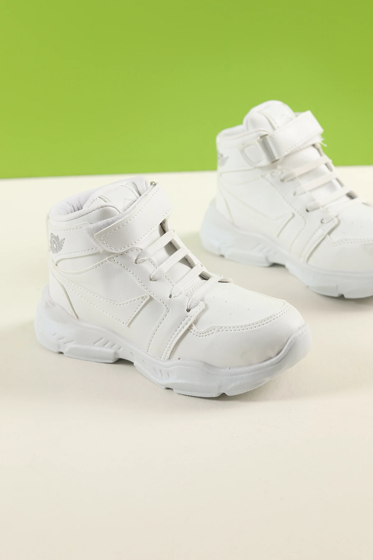 Beyaz (31-35 Filet) Kalın Taban Bilekli Erkek Çocuk Spor Ayakkabı ...
