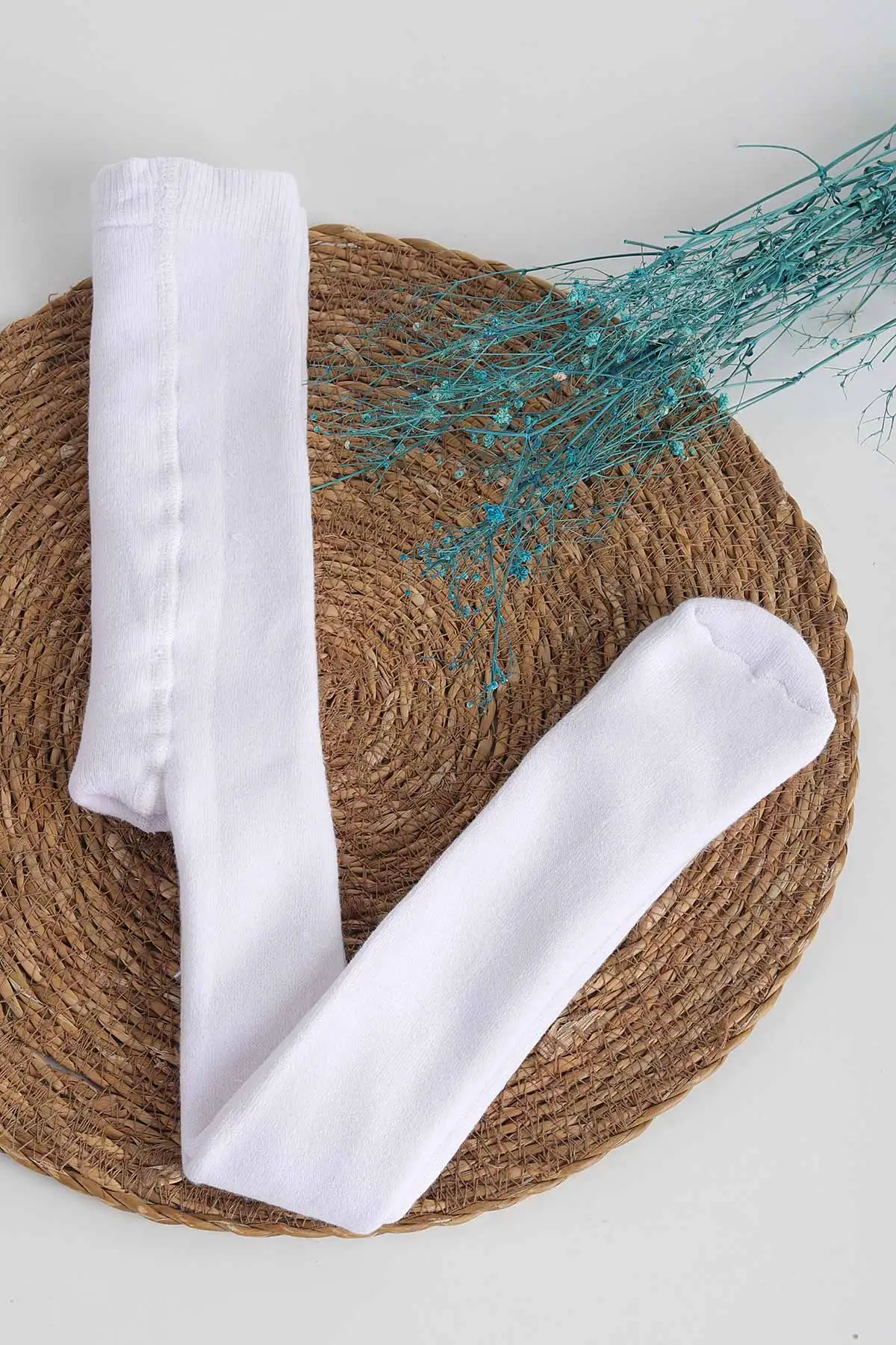 Beyaz (7-8 Yaş) Termal Havlu Kız Çocuk Kilotlu Çorap 314767