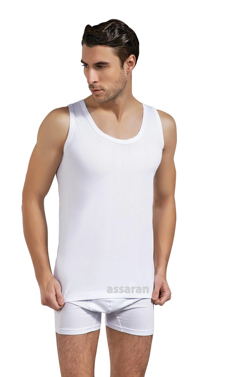 Beyaz Penye Kolsuz Sıfır Yaka Erkek Pamuklu Atlet 281191 | ModamızBir ...