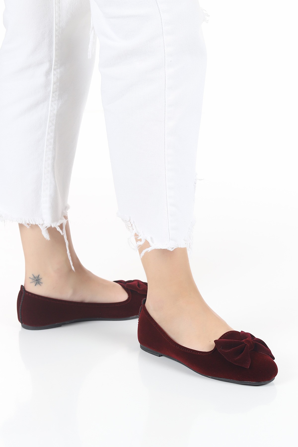 Bordo Fiyonk Detay Babet 128324 | ModamızBir | Modamizbir.Com