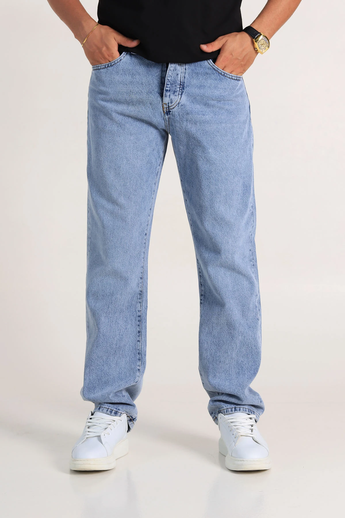 Buz Mavisi Baggy Erkek Kot Pantolon 300458