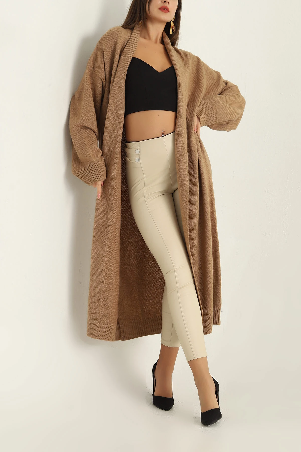 Camel Bayan Uzun Triko Hırka 299751