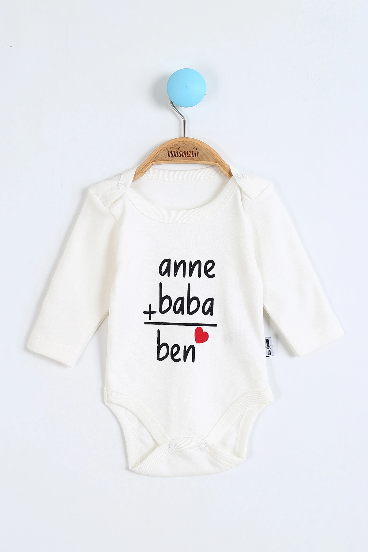 Ekru (1-12 Ay)Anne Baba Baskılı Bebe Badi 300394