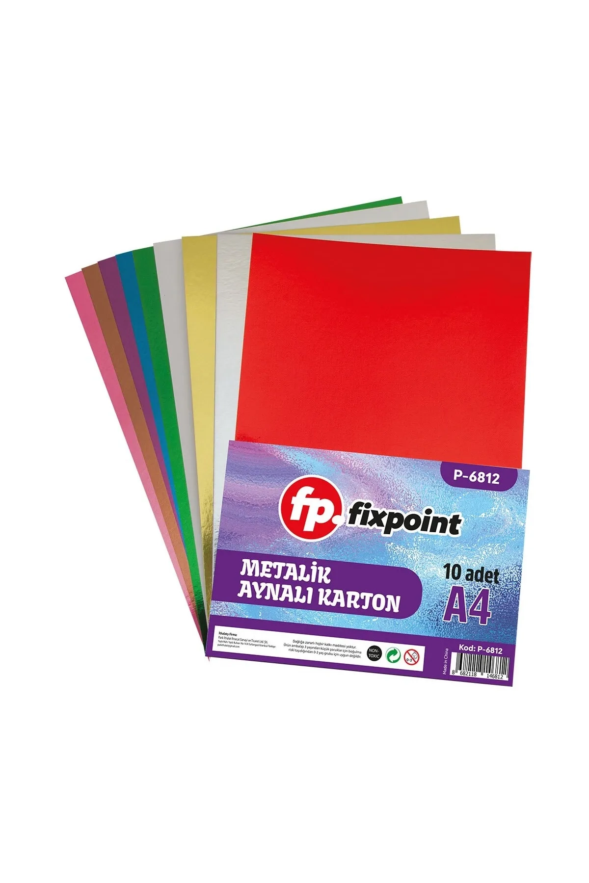 FixPoint Metalik Aynalı Karton A4 boy 10'lu FixPoint P-6812 285610