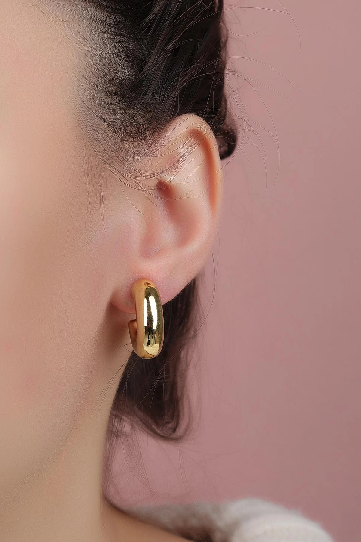 Gold Halka Model Küpe 324278