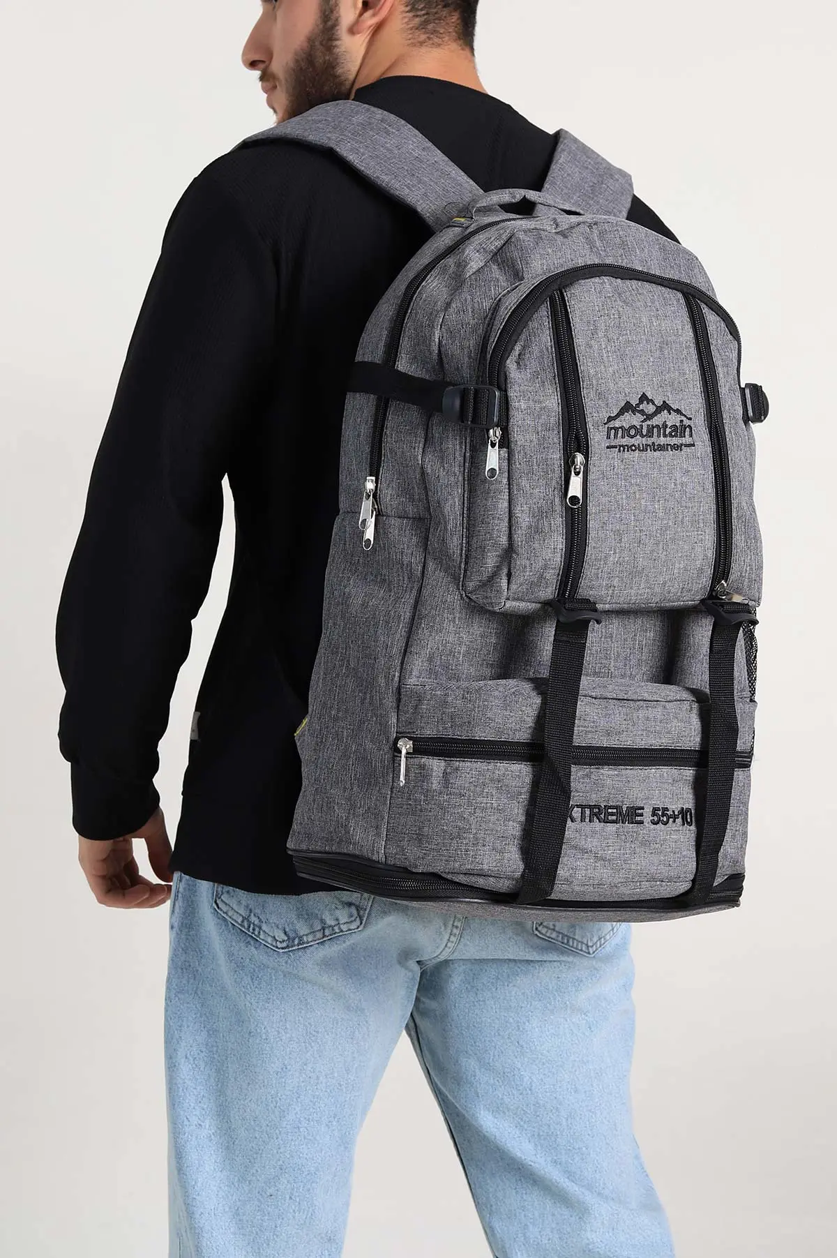 Gri Bol Gözlü Dağcılık Kamp Sırt Çantası 307579