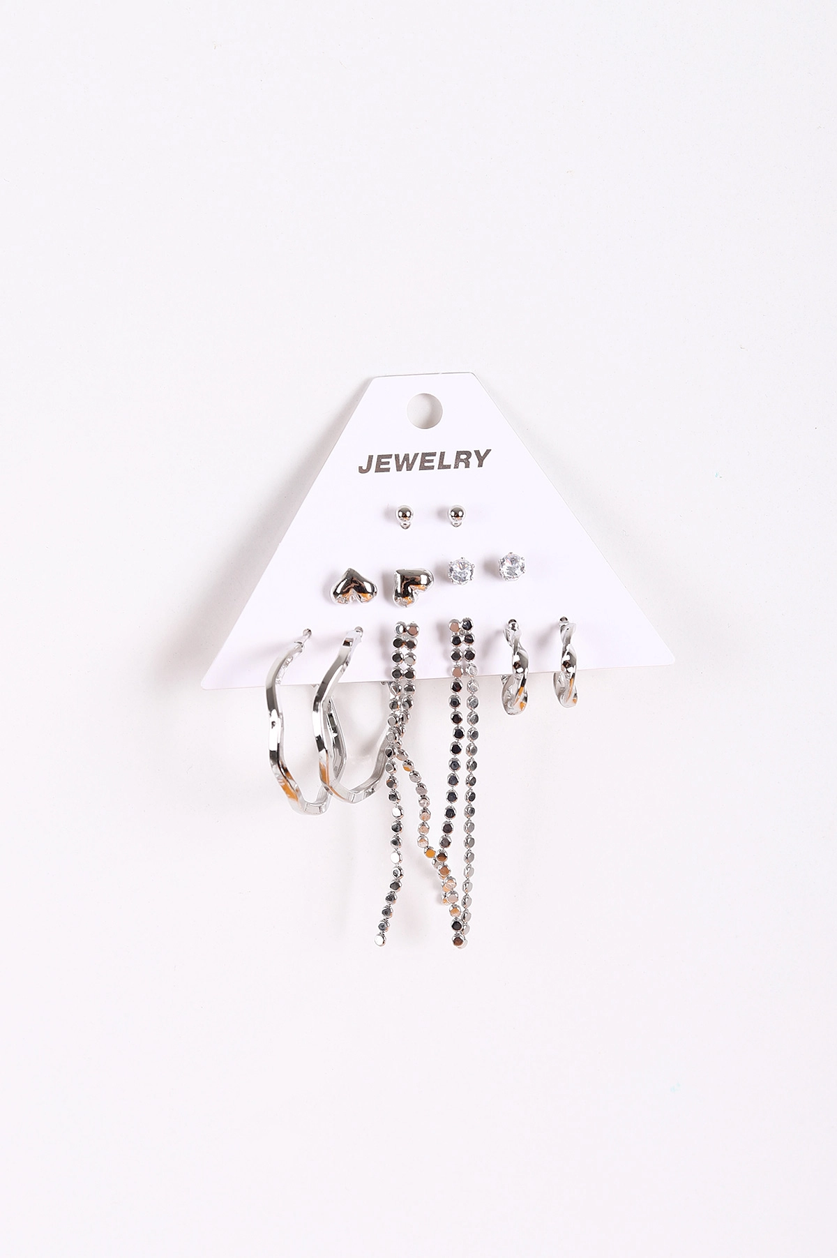 Gümüş 12'li Karışık Model Küpe Seti 369551