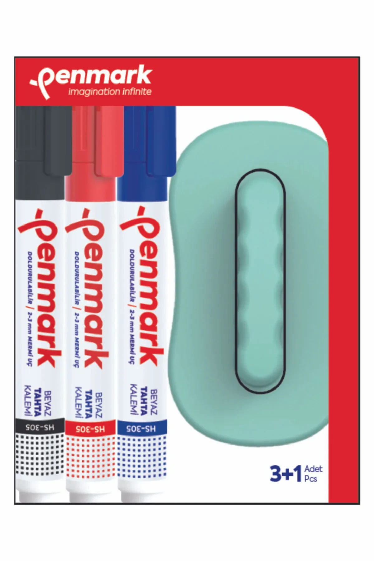 Penmark Beyaz Tahta Kalemi 3'lü Set Silgi 273920