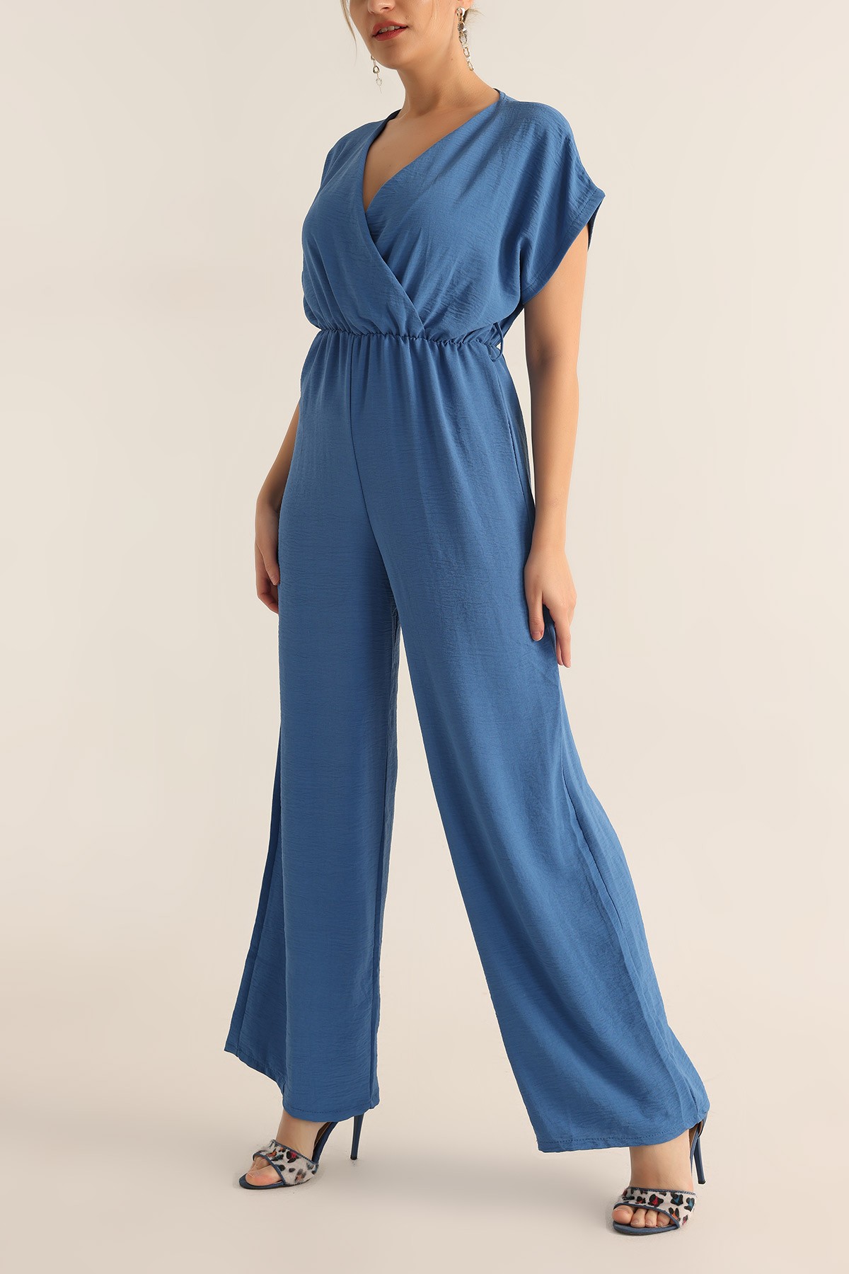 İndigo Aerobin Kumaş Bayan Tulum 178243 | ModamızBir | Modamizbir.Com