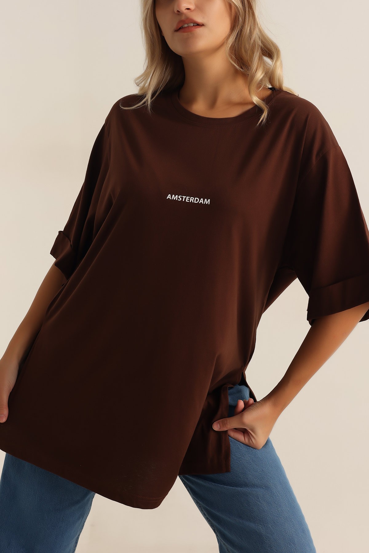 Kahverengi Baskılı Duble Kol Tişört 199569 | ModamızBir | Modamizbir.Com Kahverengi Baskılı Duble Kol Tişört 199569 | ModamızBir | Modamizbir.Com