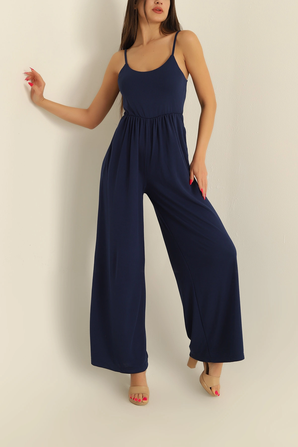 Lacivert Kolsuz Cepli Viskon Bayan Tulum 278839 | ModamızBir ...