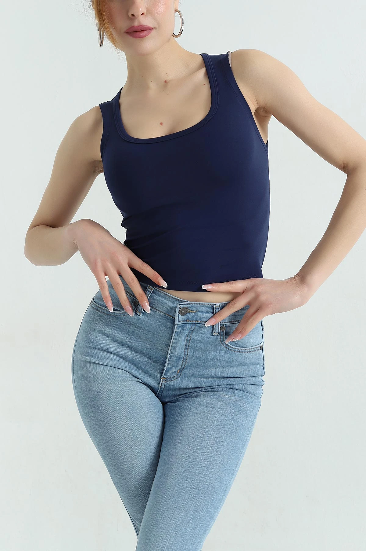 Lacivert Modal Likralı Kadın Atlet 357779