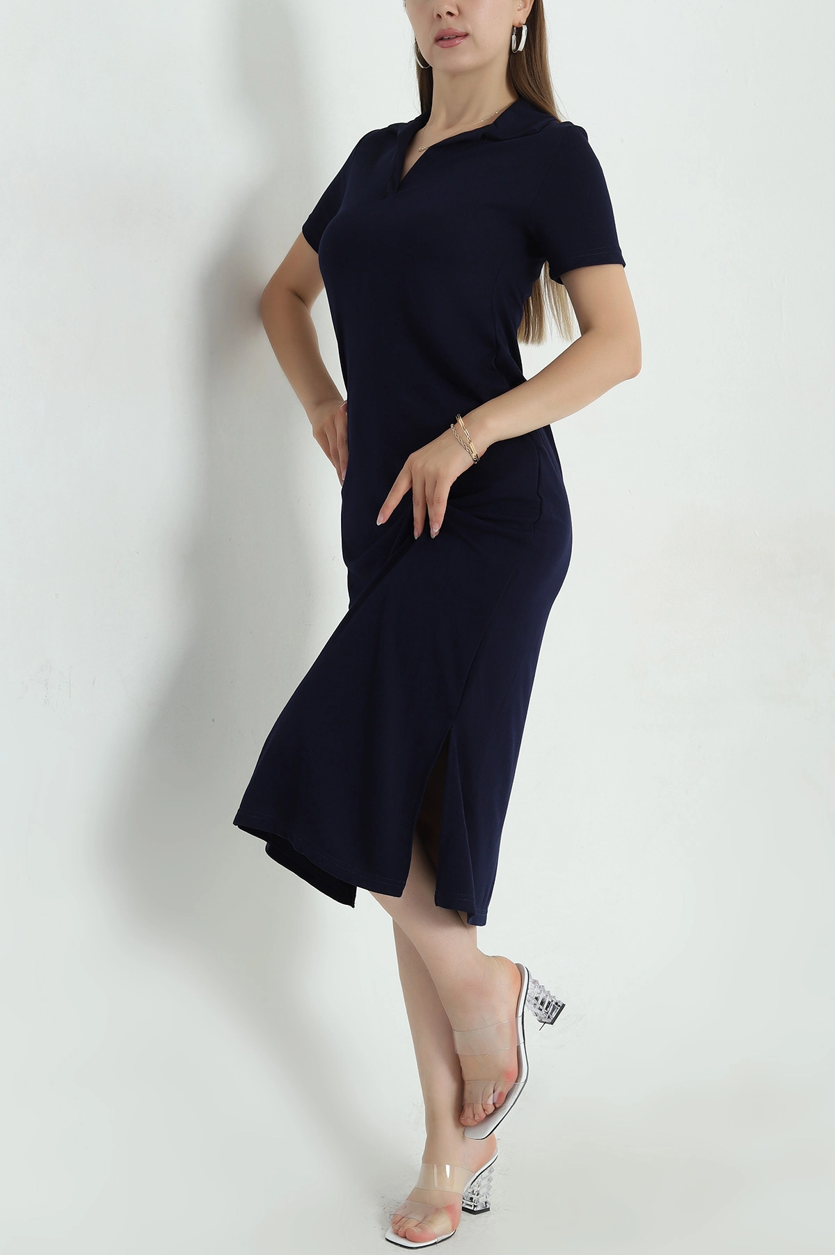 Lacivert Oysho Kumaş Kadın Elbise 374837