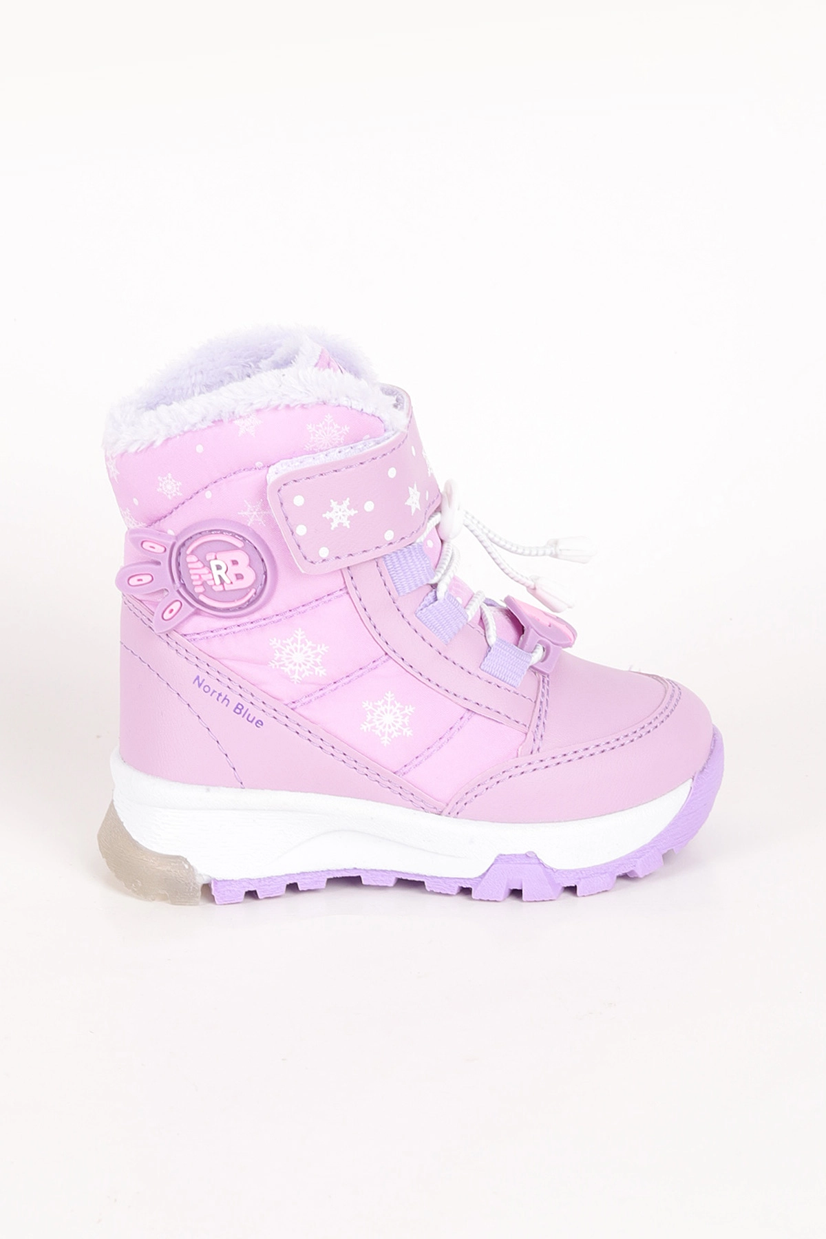 Lila (22-25 Bebe)Kar Tanesi Desenli Işıklı İçi Kürklü Kız Bebek Bot 330195