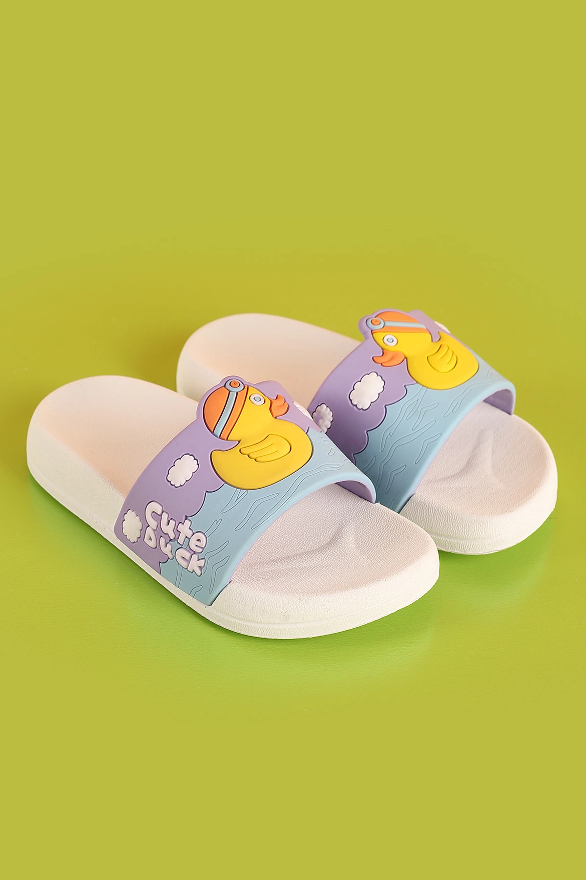 Lila (26-30 Patik) Civciv Desenli Kaydırmaz Kız Çocuk Terlik 367812