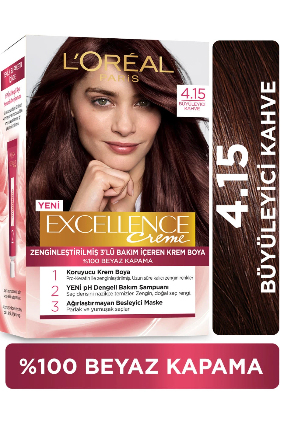 L'Oréal Paris Excellence Creme Saç Boyası - 4.15 Büyüleyici Kahve ...