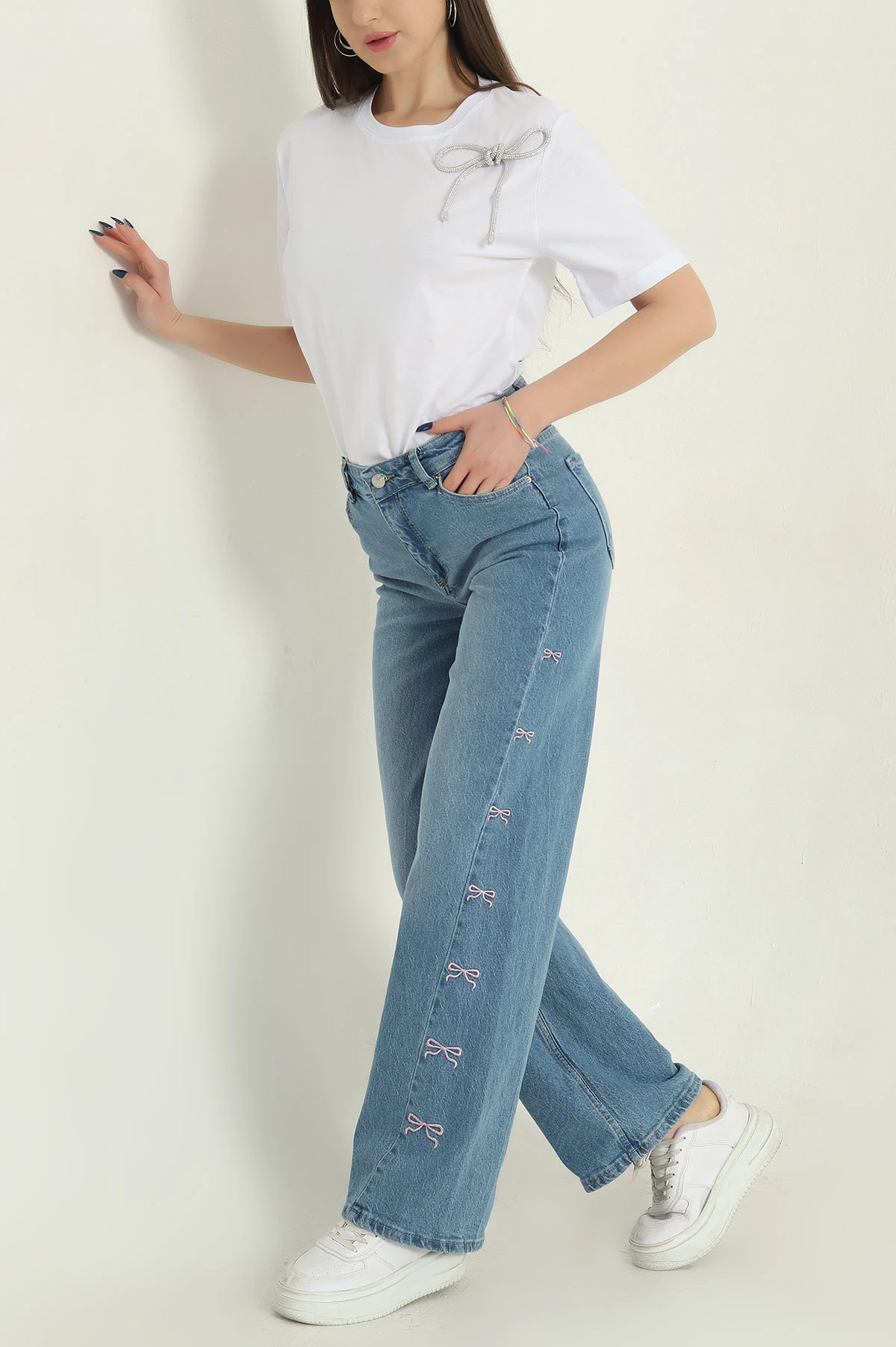 Mavi Nakış Detay Kadın Kot Pantolon 349076