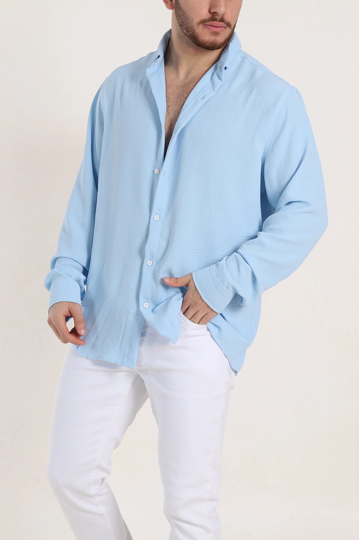 Mavi Relaxed Fit Aerobin Keten Ata Yaka Erkek Gömlek 339119