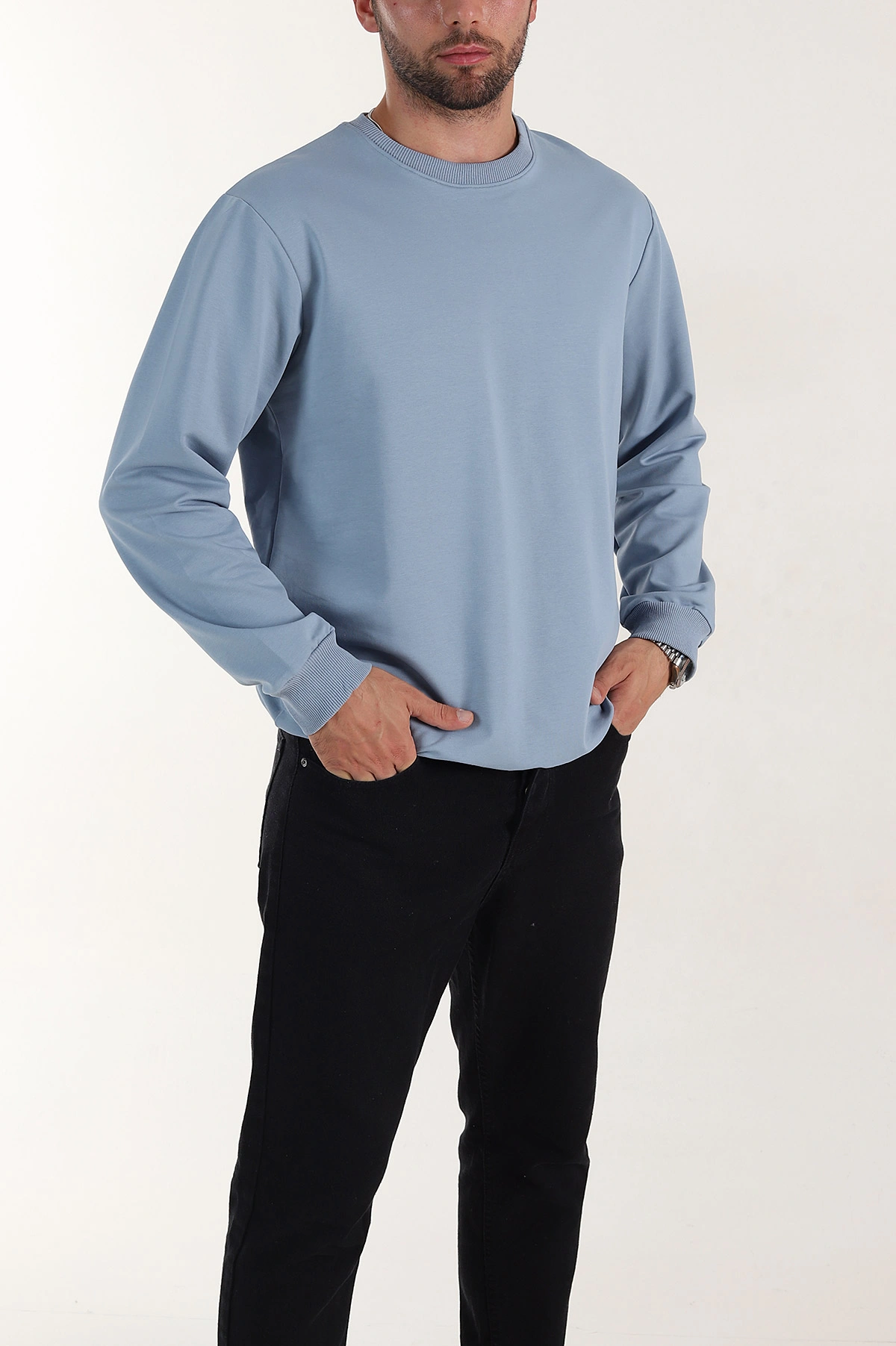 Mavi Relaxed Fit İki İp Şardonsuz Basic Erkek Sweatshirt 398125