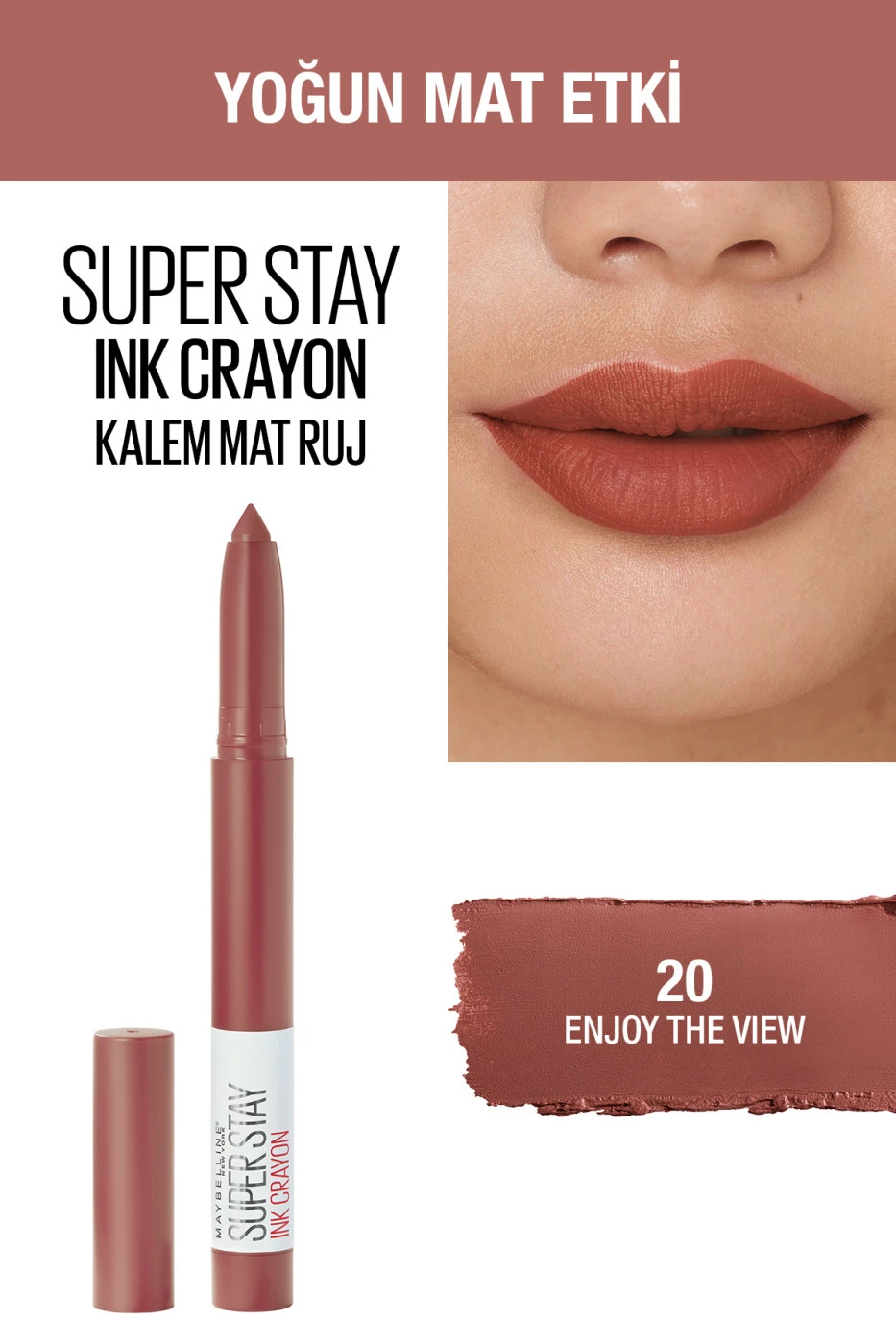 Maybelline New York Super Stay Ink Crayon Kalem Mat Ruj - 20 Enjoy the ...