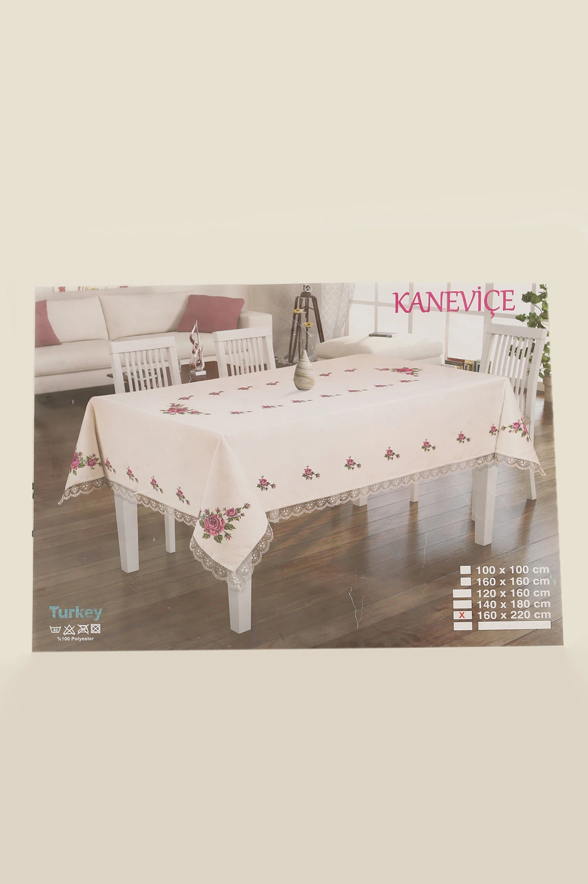 Mor 160x220 Kanaviçe Baskılı Masa Örtüsü 246291 | Fiyat: 199.99 TL ...