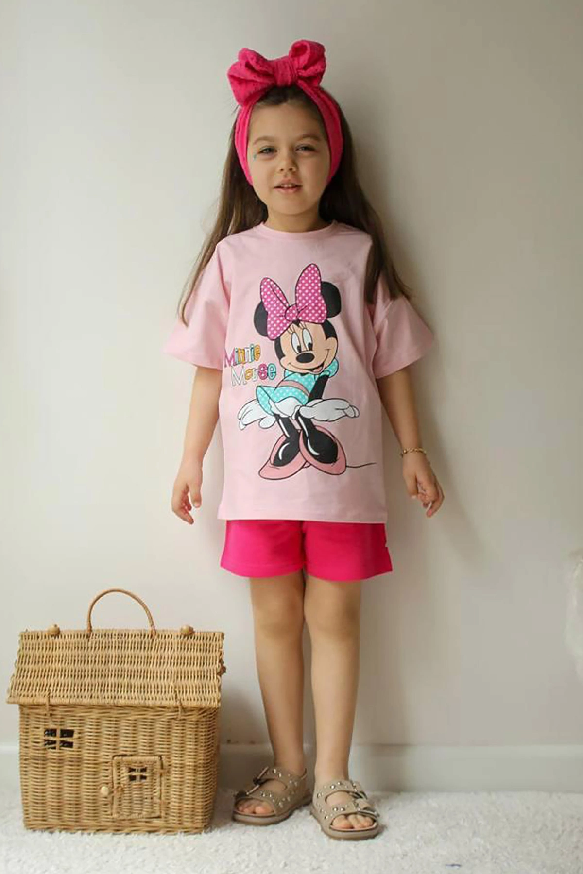 Pembe (3-10 Yaş) Karakter Baskılı Şortlu Süprem Kız Çocuk Yazlık Takım ...