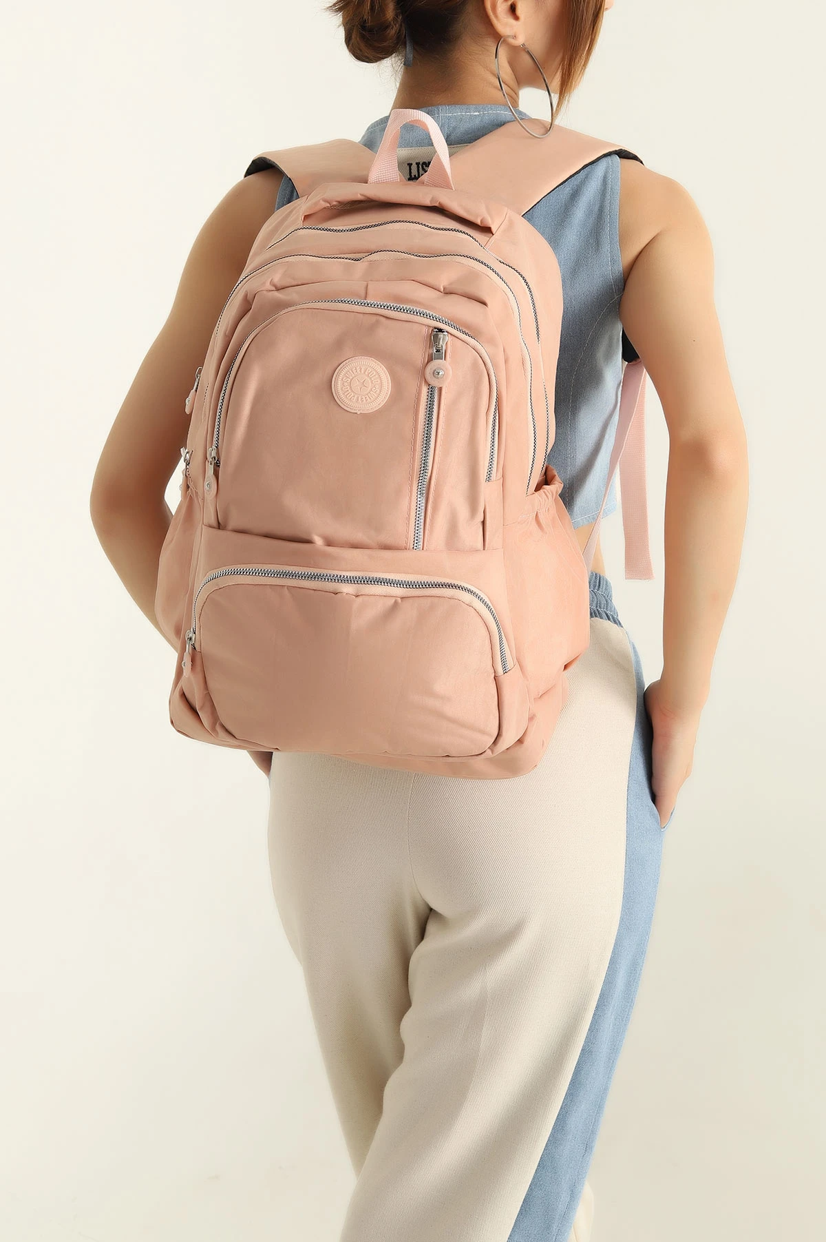 Pudra Kırınkıl Kumaş Bol Gözlü Sırt Çantası 290072 |499.99 TL ...