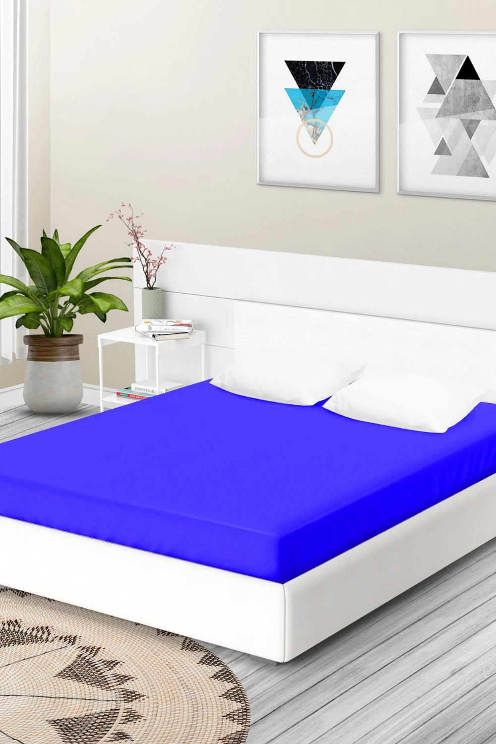 Saks Mavisi 160x200 Lastikli %100 pamuk Çarşaf Örtüsü Kaliteli Kumaş ...