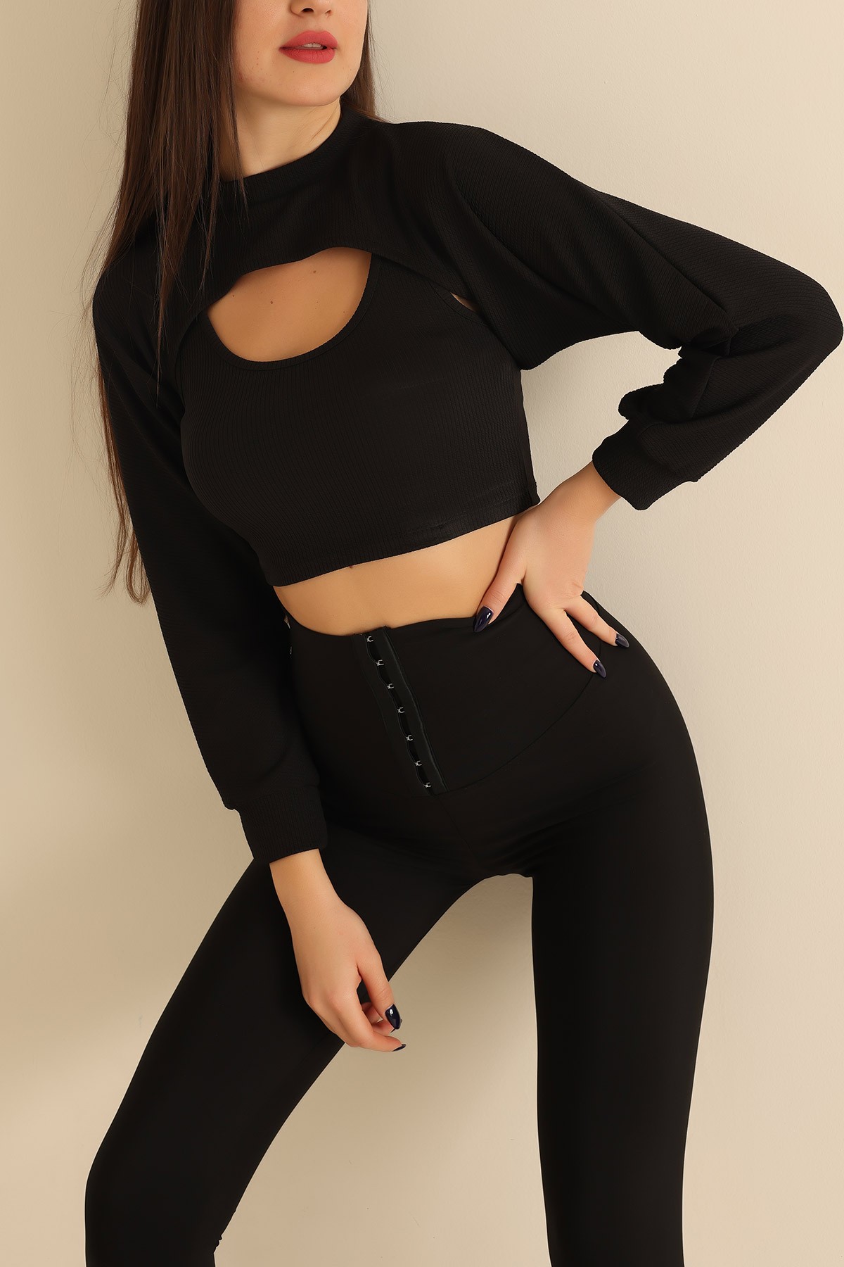 Siyah Bolerolu Bürümcük Bayan İkili Takım 221049 | ModamızBir ...