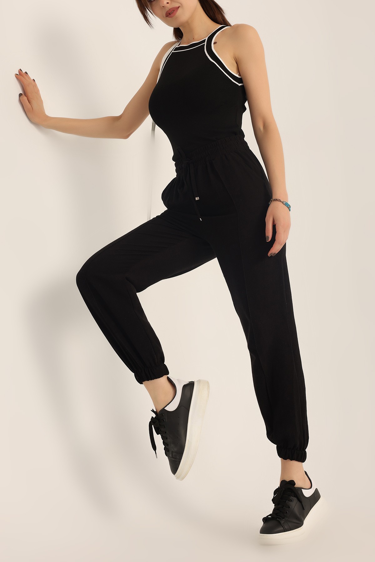 Siyah Cepli Çimalı Bayan Keten Pantolon 174140 | ModamızBir ...