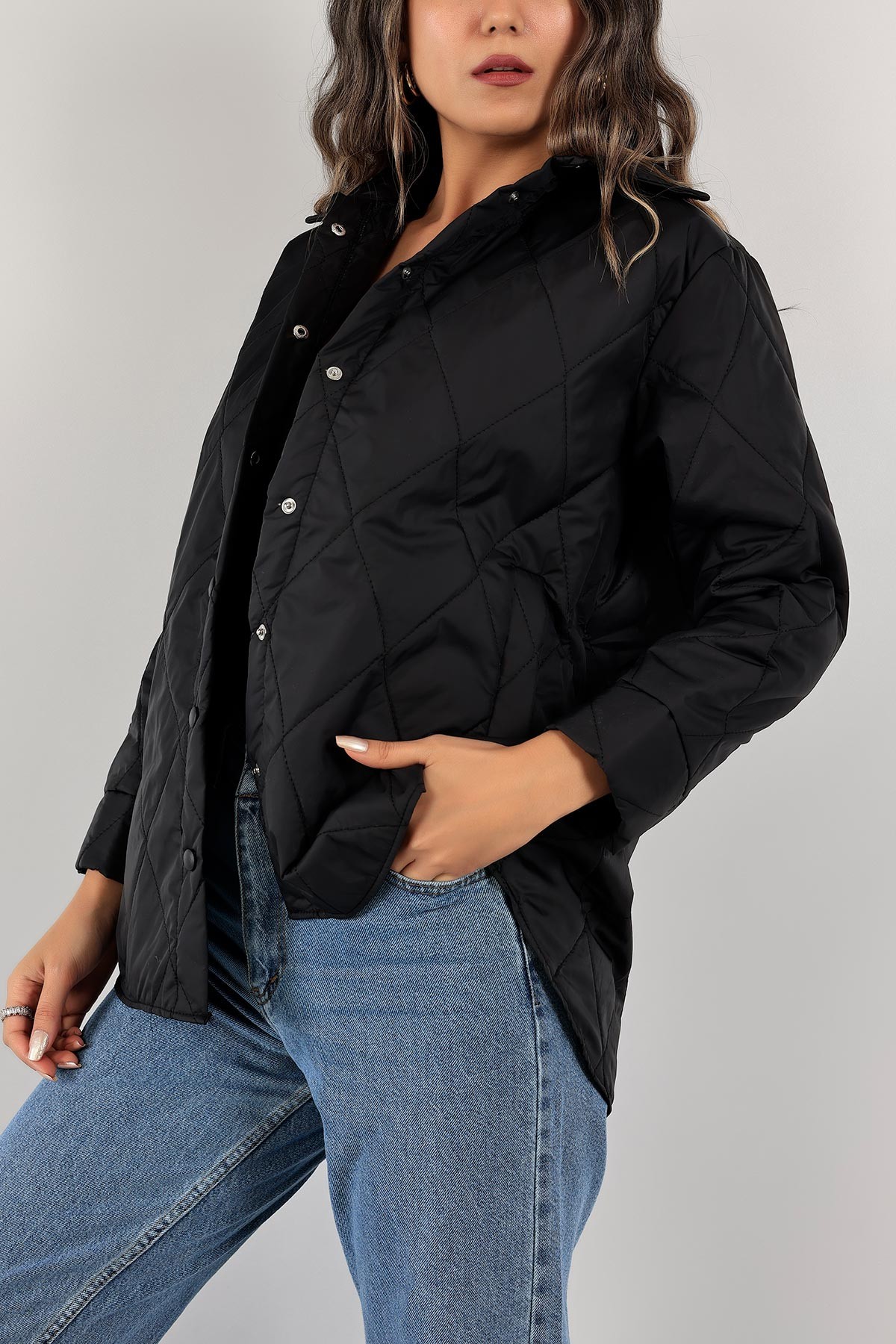 Siyah Kapitone Cepli Bayan Mont 129513 | ModamızBir | Modamizbir.Com