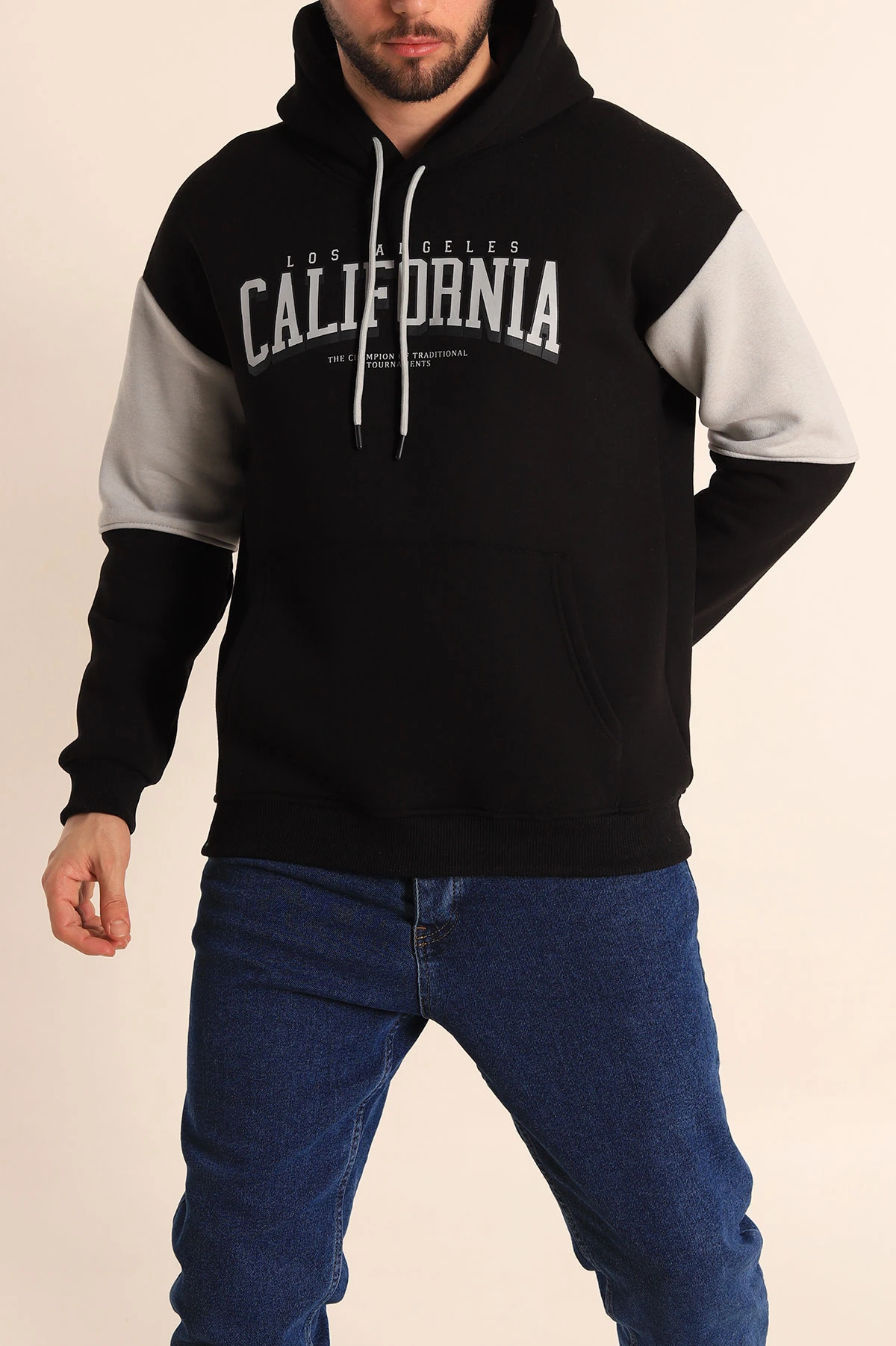 Siyah Oversize Baskılı Şardonlu Kapüşonlu Erkek Sweatshirt 230181 ... Siyah Oversize Baskılı Şardonlu Kapüşonlu Erkek Sweatshirt 230181 ...