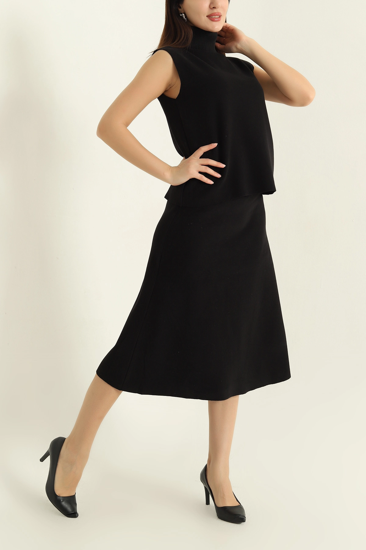 Siyah Selanik Triko Bayan İkili Takım 331517