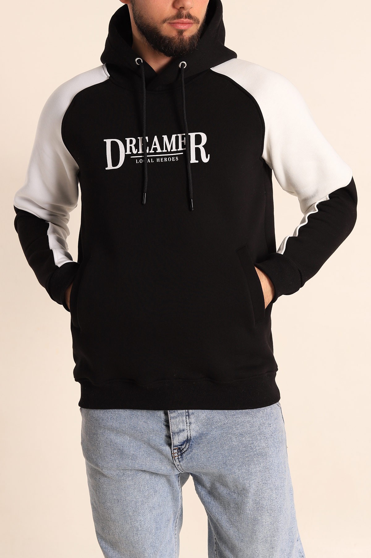 Siyah Üç İp Şardonlu Baskılı Erkek Sweatshirt 218797 | ModamızBir ...