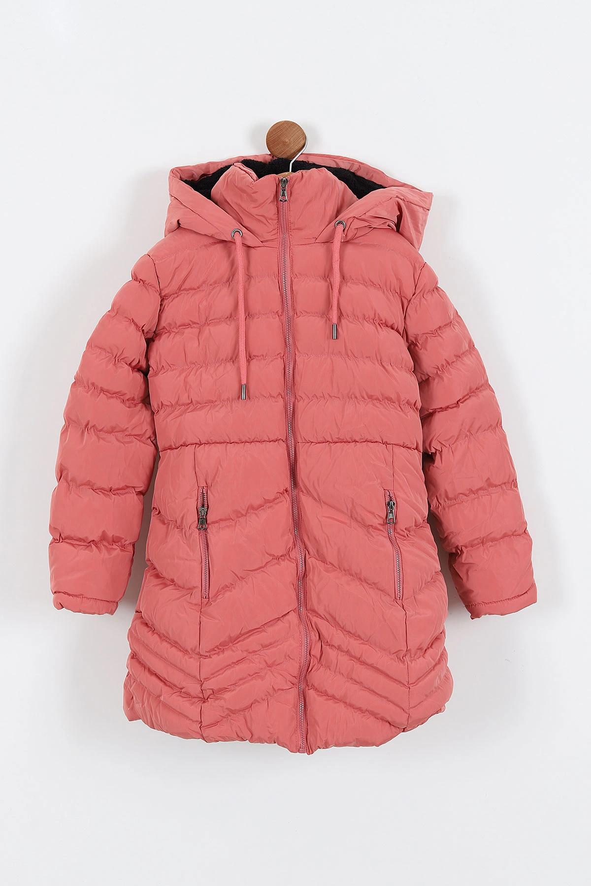 Somon (12-15 Yaş) Kapüşonlu İçi Kürklü Kız Çocuk Kaban 309186