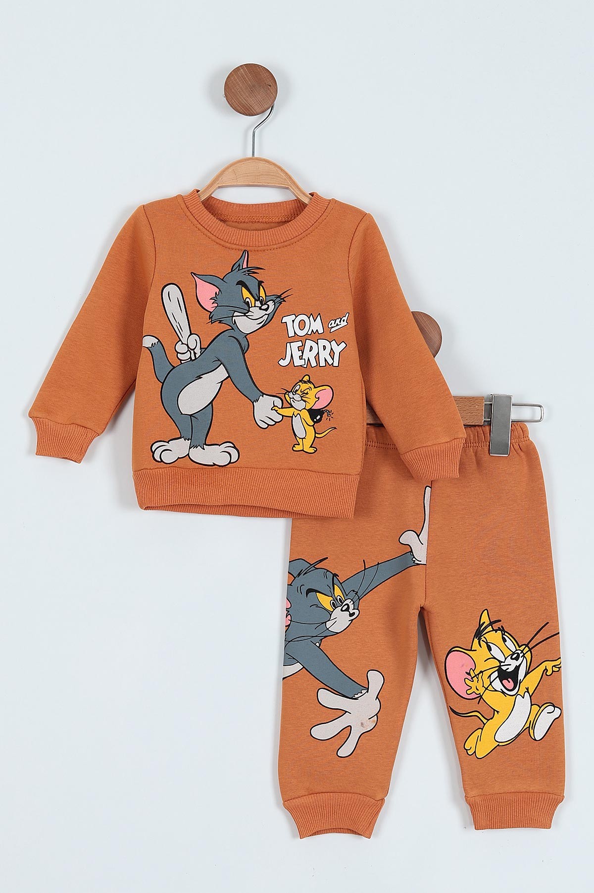 Tarçın (1-3 Yaş) Kedi Fare Baskılı Üç İp Şardonlu Erkek Çocuk Takım ...