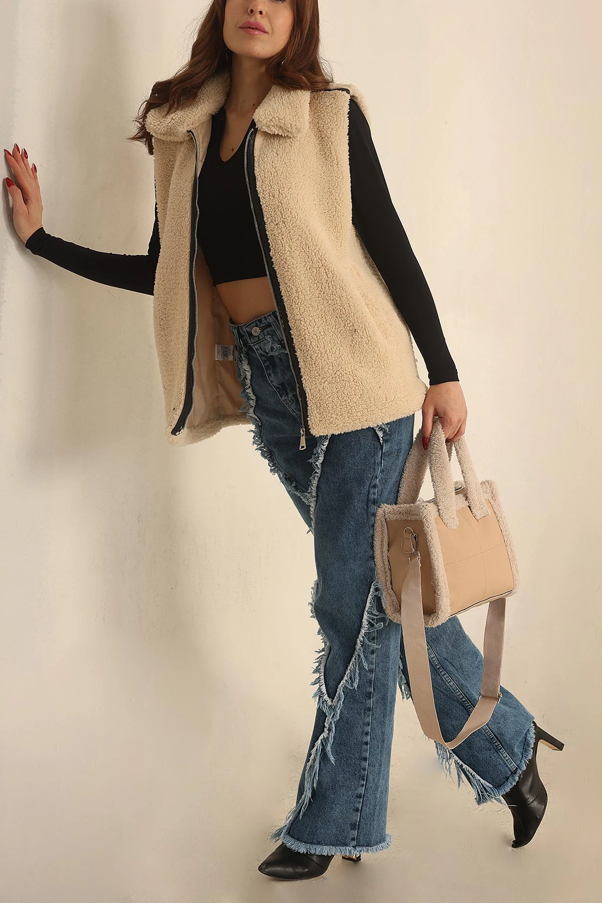 Taş Astarlı Yumoş Bayan Yelek 230376 | ModamızBir | Modamizbir.Com