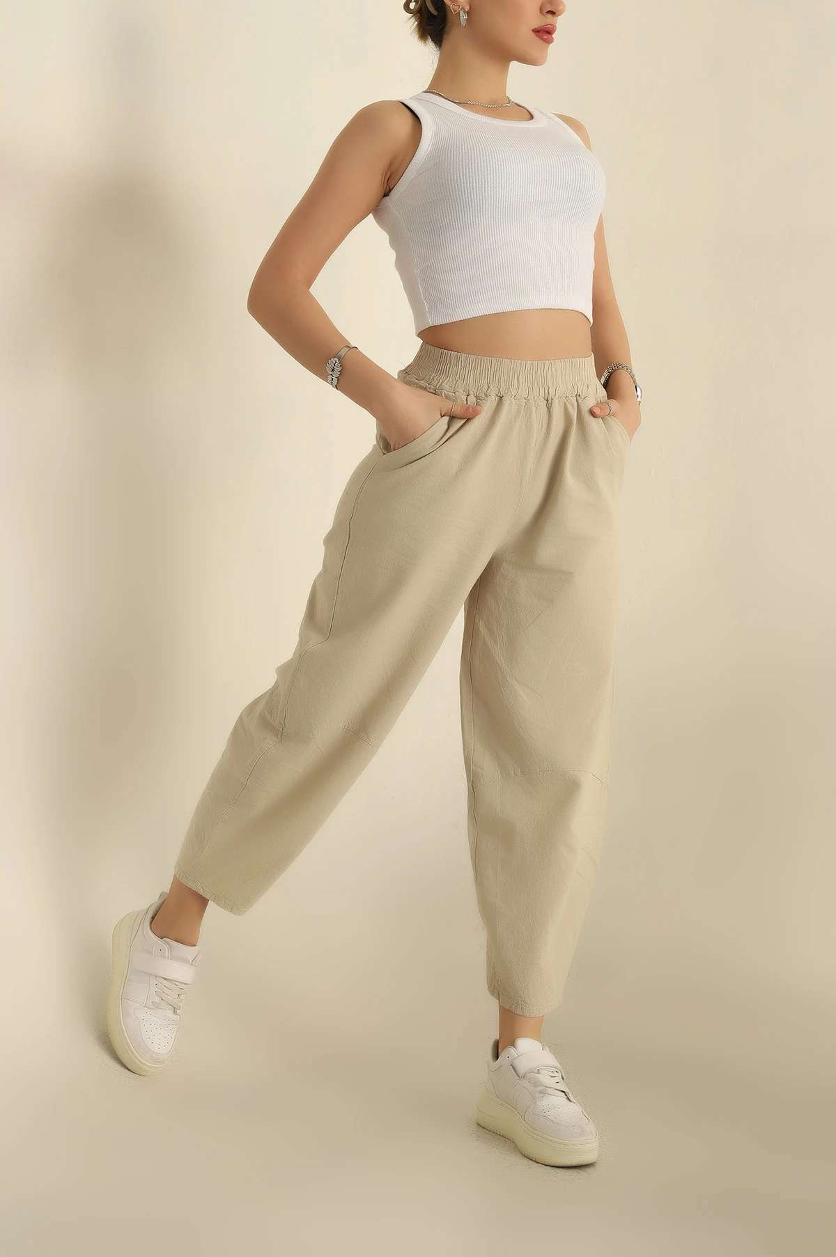 Taş Ham Gabardin Şalvar Pantolon 252024 | ModamızBir | Modamizbir.Com