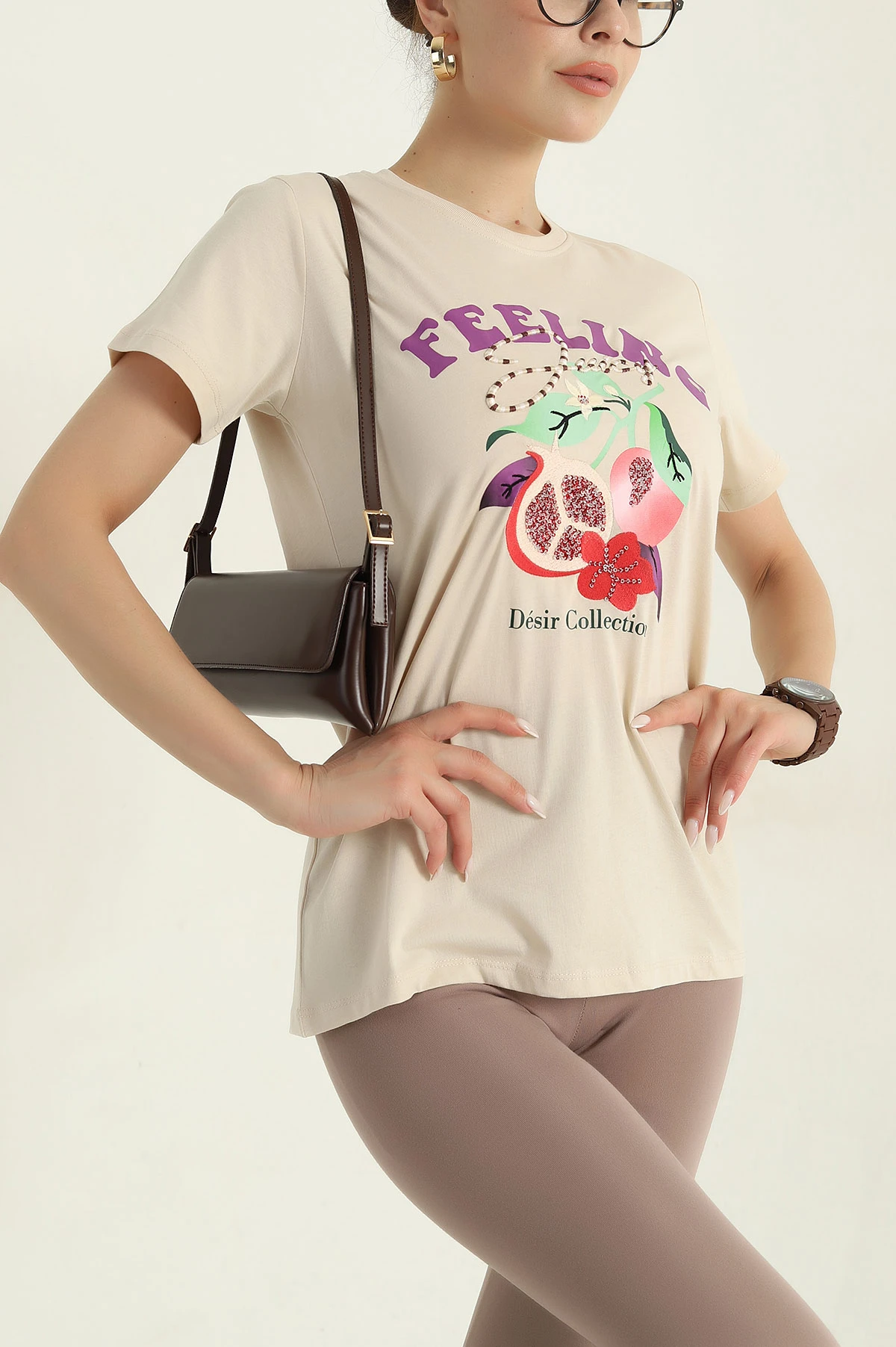 Taş Nakış Detaylı Süprem Kadın Tişört 377147