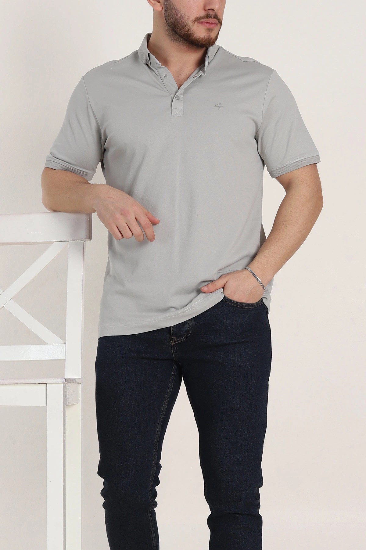 Taş Regular Fit Dokulu Polo Yaka Erkek Tişört 342500