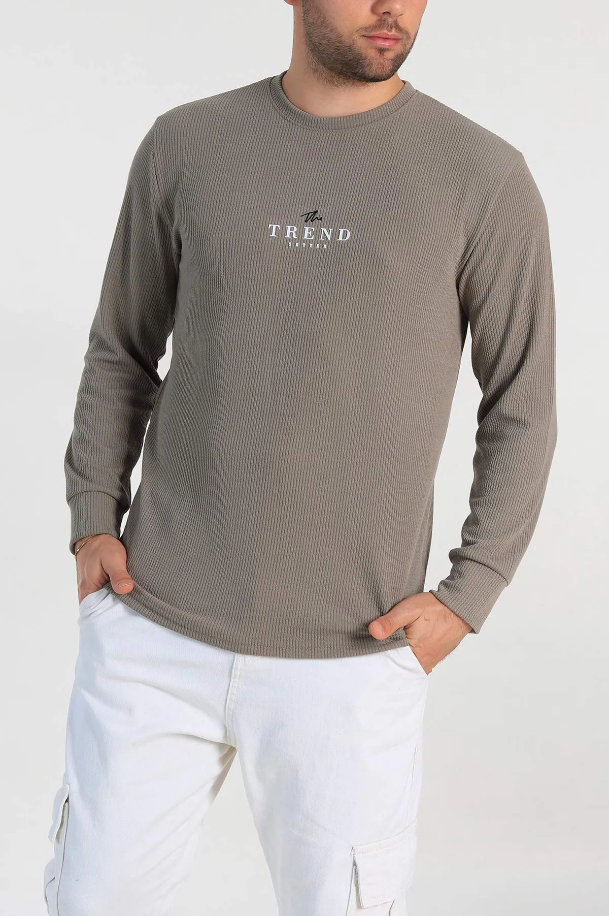 Vizon Regular Fit Fitilli Doku Erkek Sweatshirt 320562