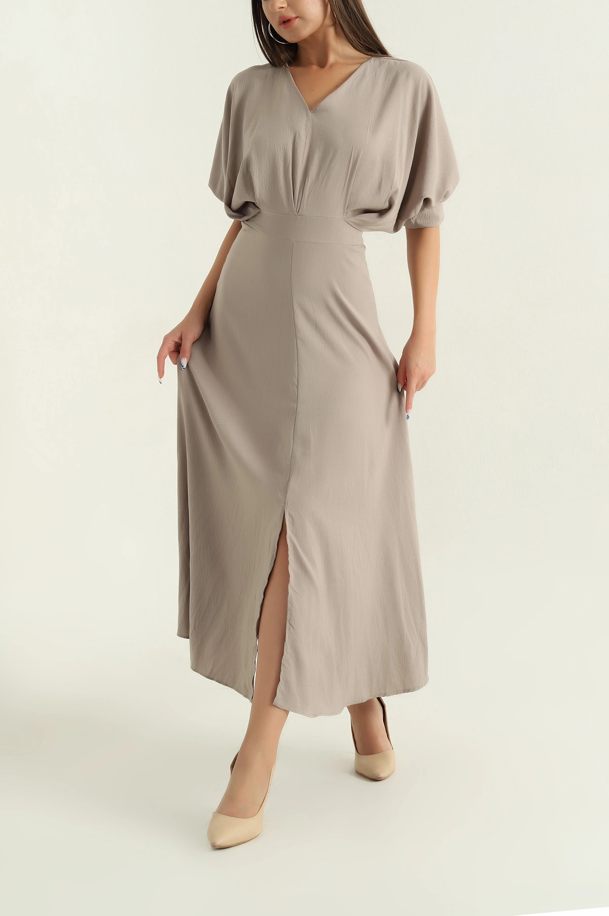 Vizon V Yaka Aerobin Kadın Elbise 369478