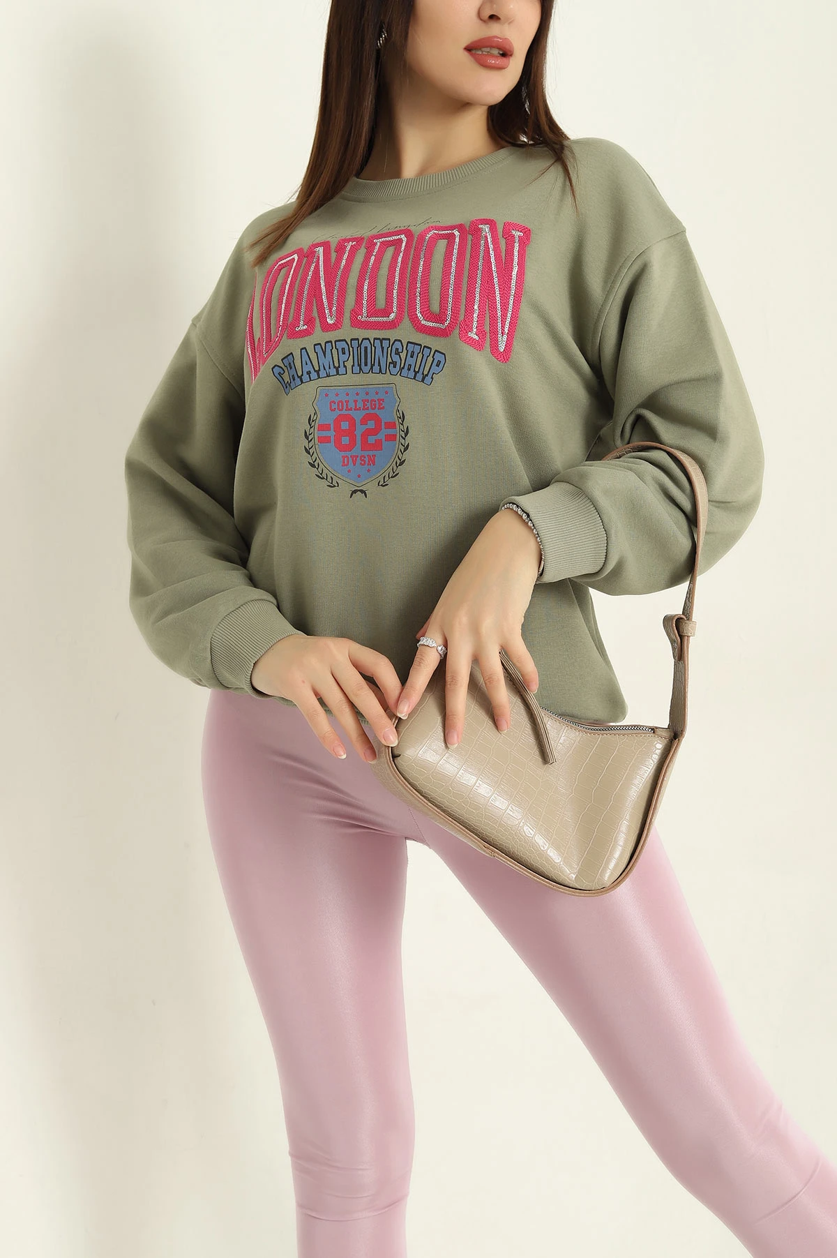 Yeşil Üç İp Bayan Sweat 332142