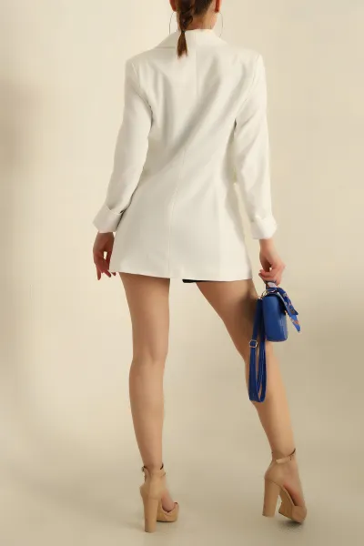 Beyaz Astarlı Atlas Ceket 257524 | ModamızBir | Modamizbir.Com