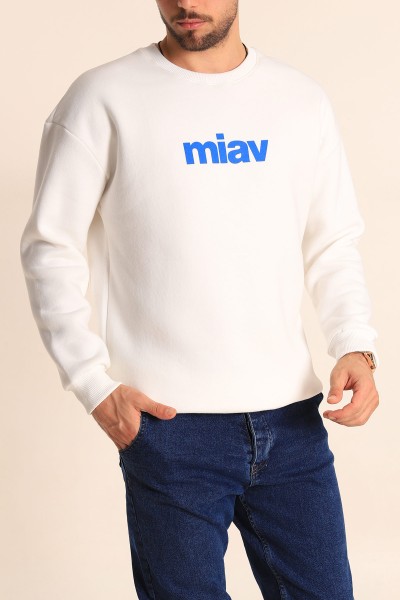 Beyaz Oversize Baskılı Şardonlu Erkek Sweatshirt 219293 | ModamızBir ... Beyaz Oversize Baskılı Şardonlu Erkek Sweatshirt 219293 | ModamızBir ...