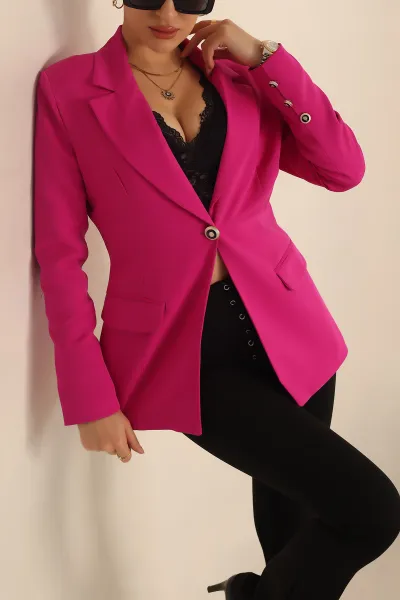 Fuşya Astarlı Blazer Bayan Ceket 235464 | ModamızBir | Modamizbir.Com Fuşya Astarlı Blazer Bayan Ceket 235464 | ModamızBir | Modamizbir.Com