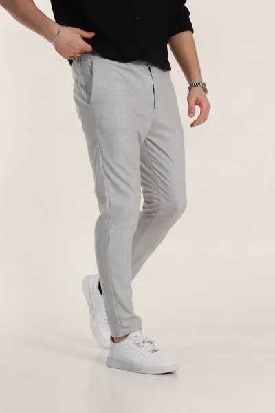 Gri Boyfriend Bel Arkası Lastikli Erkek Kumaş Pantolon 345023